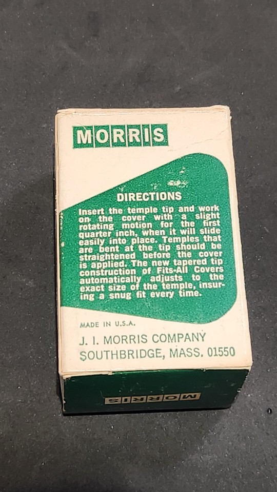 Vintage MORRIS Fits-All Temple Covers Size .063 Clear Regular NOS 1 ...