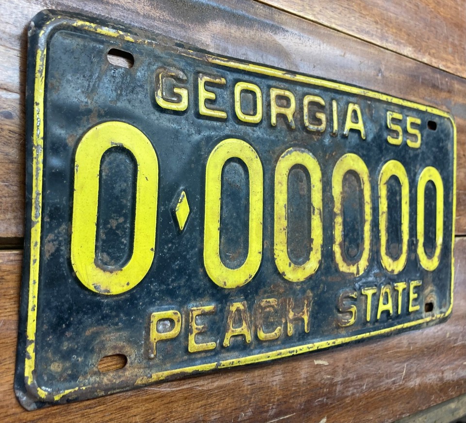 COOL, COLLECTIBLE, RUSTIC, HARDER TO FIND 1955 GEORGIA SAMPLE LICENSE ...