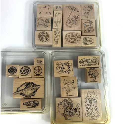 Lot 23 Stampin Up Ocean Beach Stamps, Seaside, Fishy Friends, Sparkling ...