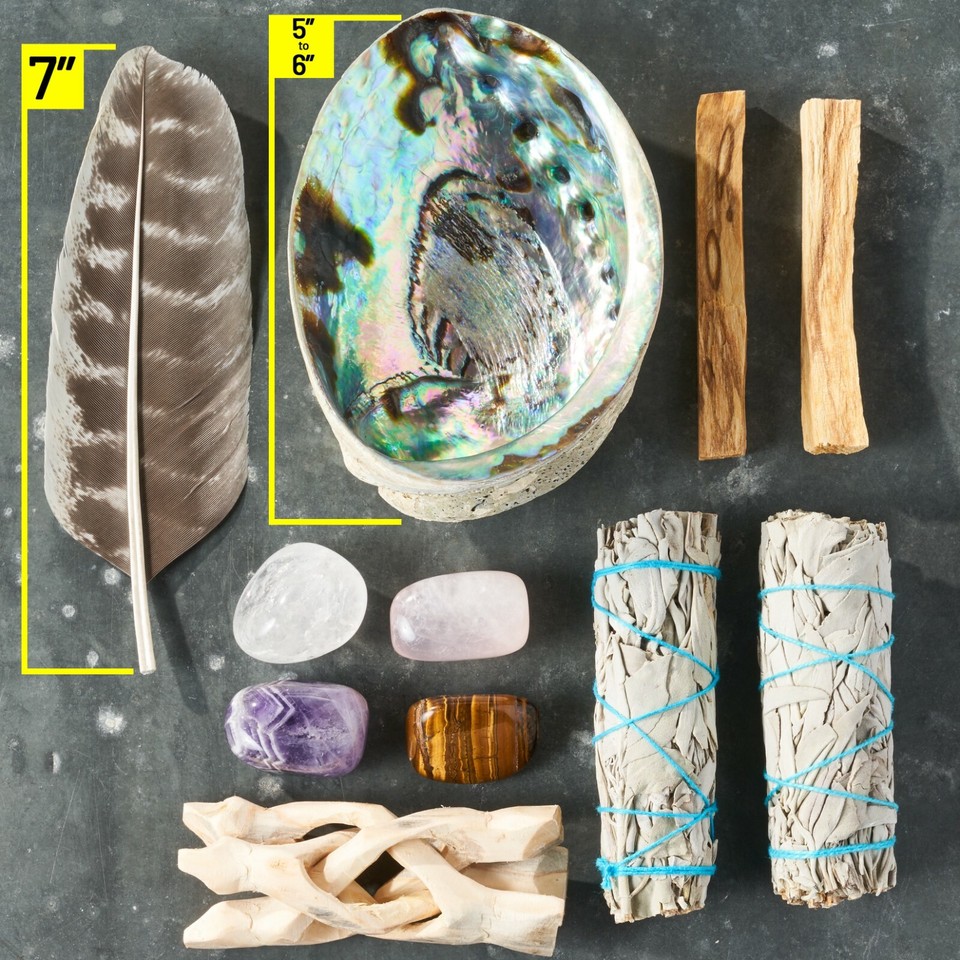 White Sage Smudge Stick Kit Smudging Kit Palo Santo Abalone Shell ...