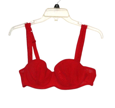 Calvin Klein Size 38B Balconette Bra Red Lightly Padded Underwire | eBay