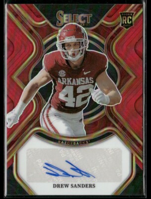 2023 Panini Select Red Draft Picks Autograph Prizm Drew Sanders #RS-DSA ...