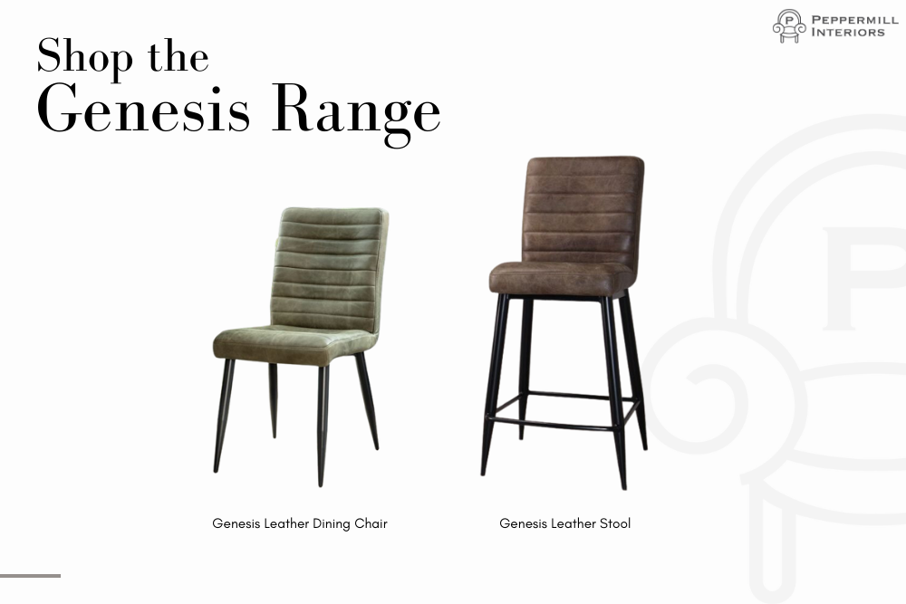 GENESIS DINING CHAIR RETRO STYLE LEATHER RESTAURANT CHAIRS FOUR COLOURS ...