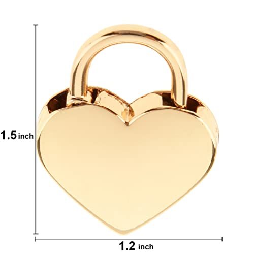 Small Metal Heart Shaped Mini Lock With Key for Jewelry Box Storage 2 ...