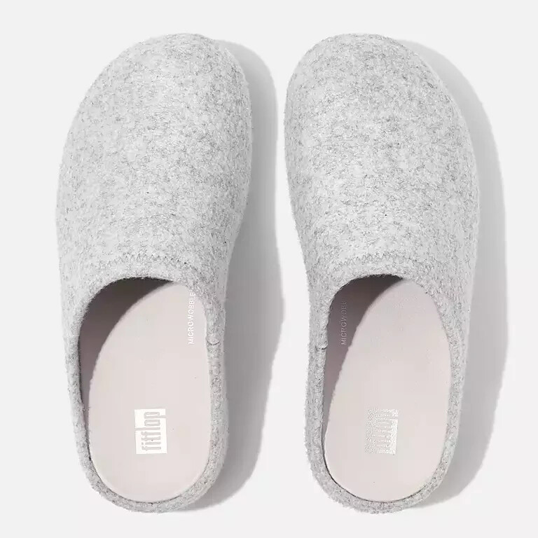 Fitflop Women's Shuv Felt Clogs Slide Slippers EH6-A06 Tiptoe Grey | eBay