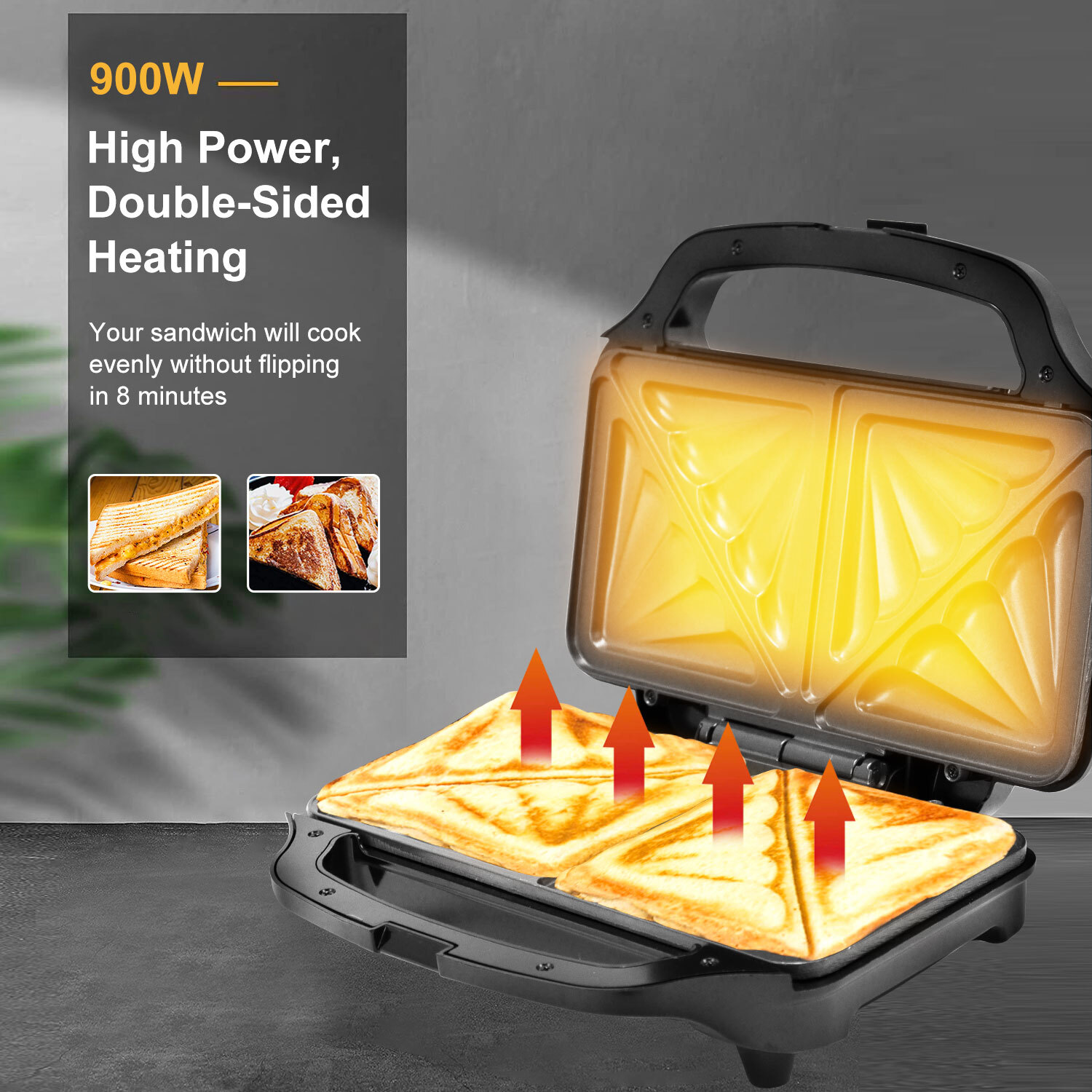 SUPERLEX XXL Sandwich-Toaster Sandwichmaker Sandwichtoaster Toast-Make ...