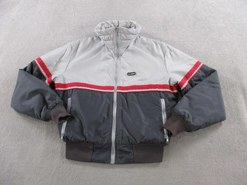 VINTAGE Gerry Jacket Mens Large Gray Red Bomber Retro 80s USA Made ...