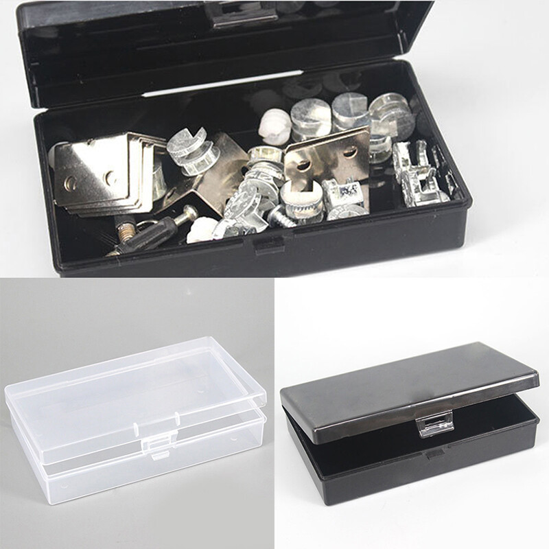 Rectangle Clear Plastic Small Box Hook Jewelry Earplugs Container ...