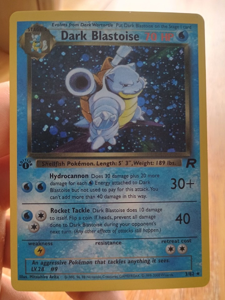Pokemon Vintage Cards Dark Blastoise & Dark Dragonite & Blastoise ...