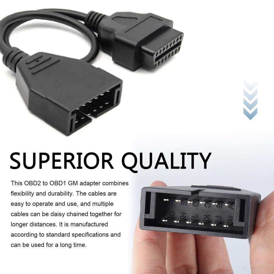 MLY 1 PC OBD1 Scanner Connector, OBD1 12 Pin to OBD2 16 Pin Adapter ...