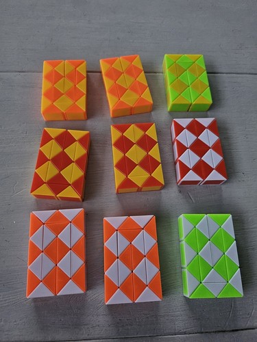Lot of 9 Magic Snake Cube Blocks Mini Fidgets Snake Toys - Retro Style ...