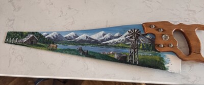 Saw Art Hand Painted Hand Saw Made In Montana Beautiful | eBay