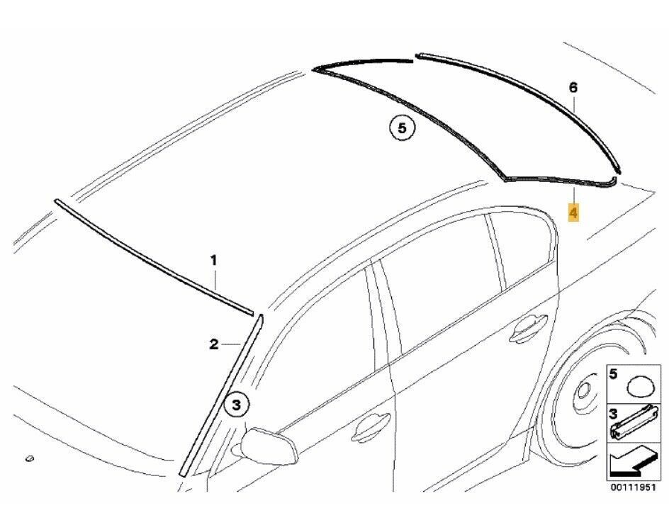 NEW GENUINE BMW 5 SERIES E60 REAR WINDSCREEN MOULDING SEAL TRIM ...
