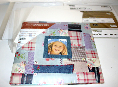 Patchwork Frame Front Post Bound 20 Page Photo Album Scrapbook w Extra ...
