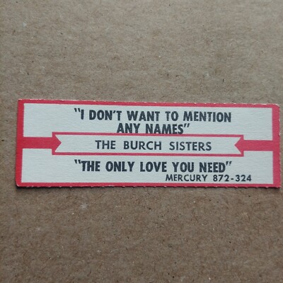 THE BURCH SISTERS I Don't Want To Mention Any Names JUKEBOX STRIP ...