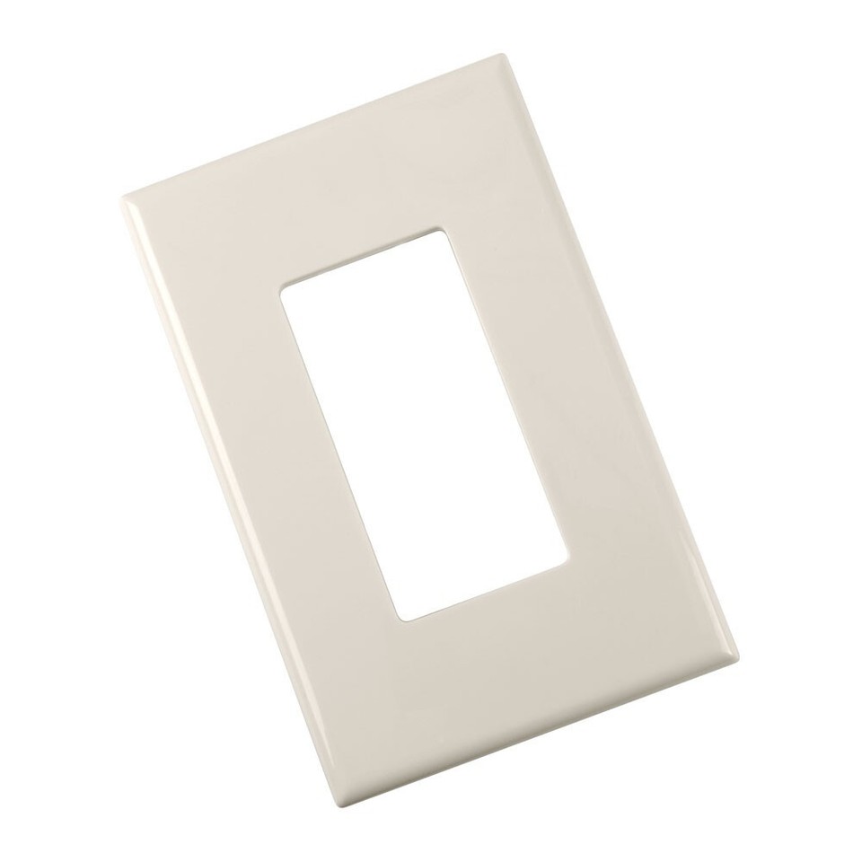 Construct Pro Single Gang Wall Plate with Screwless Face (Light Almond ...