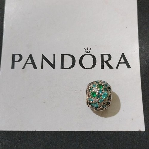 Pandora Sterling Silver Ocean Mosaic Charm w/Teal Green Multi-Color ...