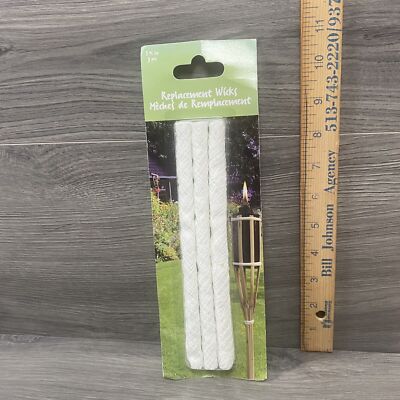 Tiki Torch Replacement Wick 3 Piece Pack White Oil Lamp Yard | eBay