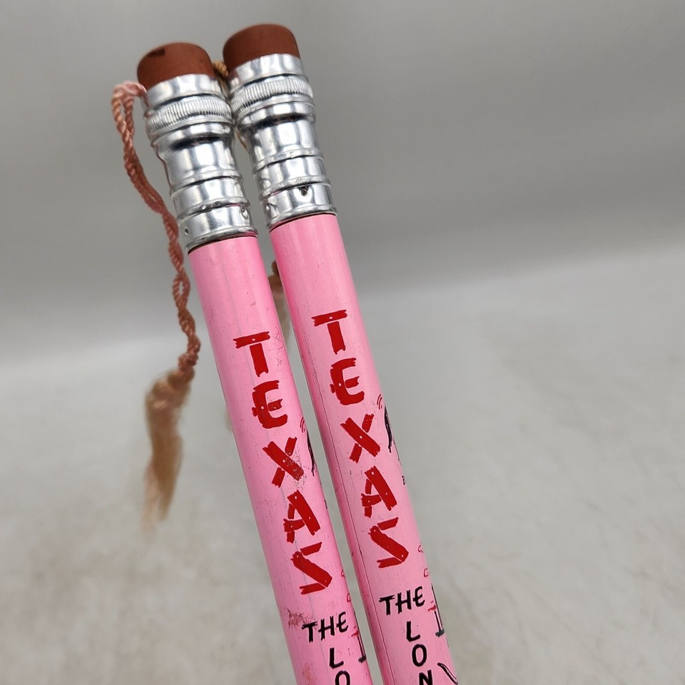 Vintage Lot of 2 Jumbo Souvenir Texas The Lone Star State Pink Pencils ...