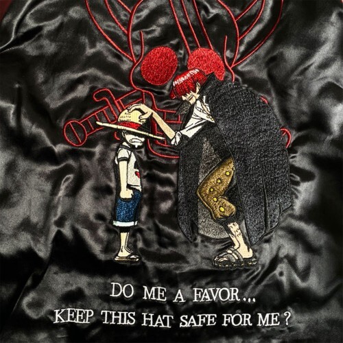 ONE PIECE Red Haired Shanks Reversible Embroidered Jacket Men M from ...