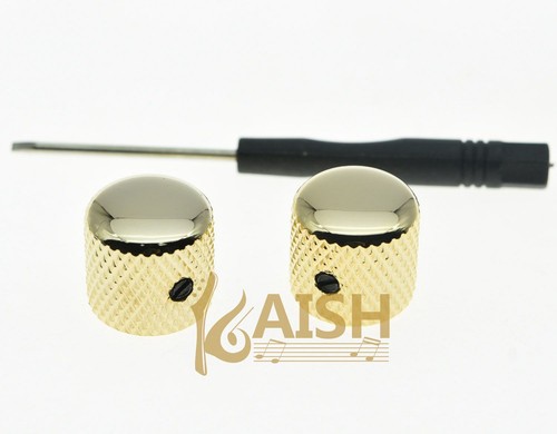 2 Pcs Gold Metal Tele Telecaster Guitar Dome Knobs Bass Knob w/ Set ...