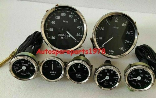 Smiths Replica Gauges Kit 2" Temp F+Oil + Fuel+ Amp Gauge+ 4 ...
