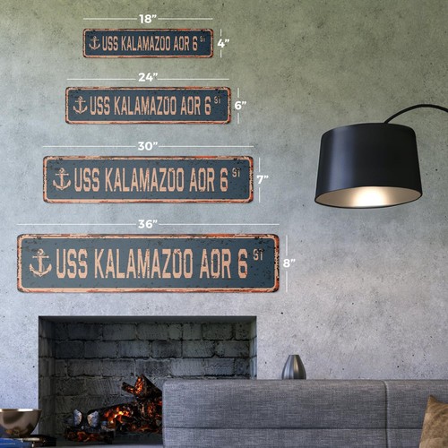 USS KALAMAZOO AOR 6 Vintage Plastic Street Sign us navy ship veteran ...