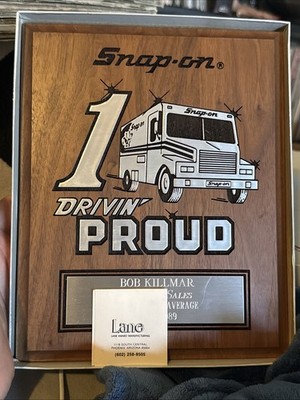 Snap On Sales Award Plaque walnut drivin' proud snap-on 8x10 vintage | eBay