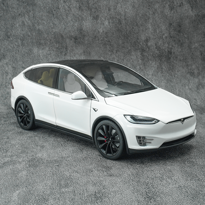 Car Model 1:18 TESLA MODEL X Gull-wing Door SUV Alloy Die-Casting Fully ...
