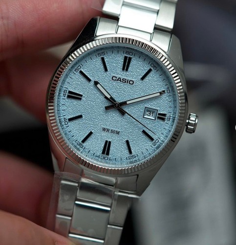 Casio MTP-1302DA-2A2 Blue Dial Analog Stainless Steel Quartz Men's ...