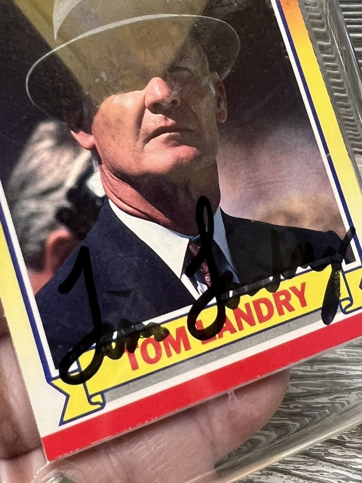 Tom Landry Autograph Signed 1990 Score Football Card Dallas Cowboys ...