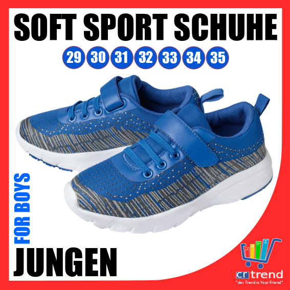 WalkX Kinder Soft Training Freizeit Schuhe 30 31 32 33 34 35 Jungen Boy ...