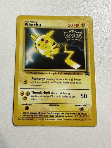 Pikachu Promo Card Kids WB Presents Pokemon The First Movie LV. 13 #25 ...