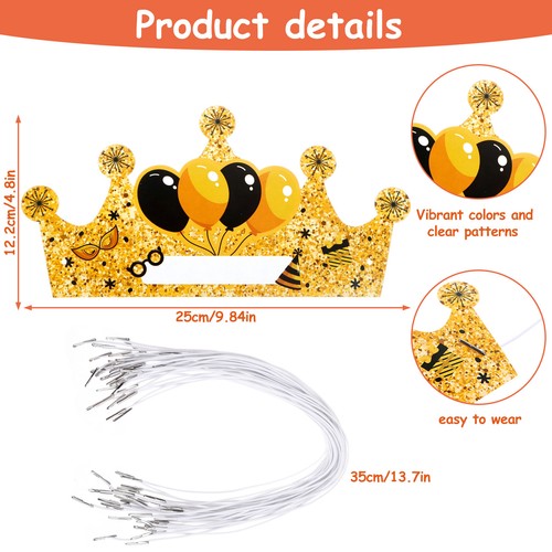 36 Pcs Happy New Year Party Hats 2023 Crown Hats for Adults Kids New ...