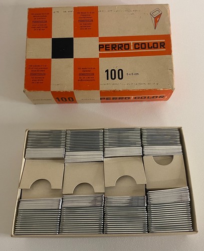 100 SLIDE BINDERS Perro Color 2" x 2" Metal Glass Slide Mounts ...