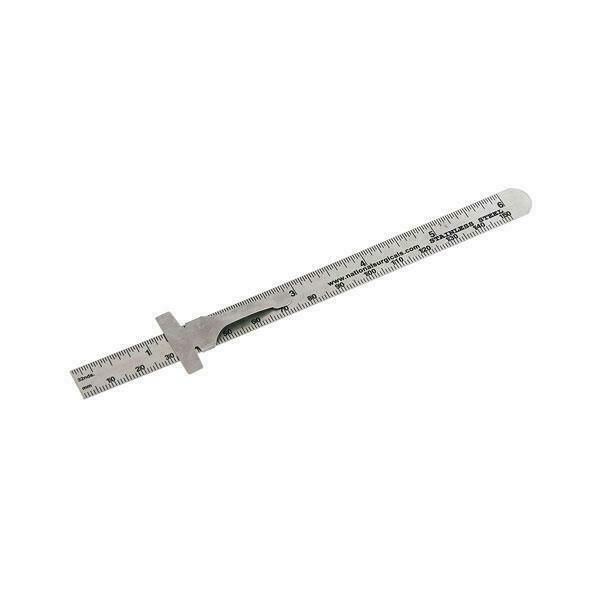 6 Inches 150mm Steel Pocket Scale Rule Ruler Clip Printing Drawing ...