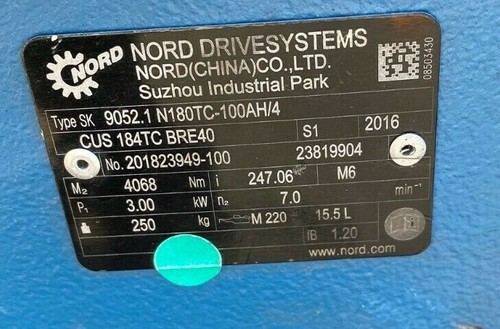 NORD GEAR BRAKE MOTOR TYPE: SK100AH/4 WITH SK9052.1 N180TC - NEW | eBay