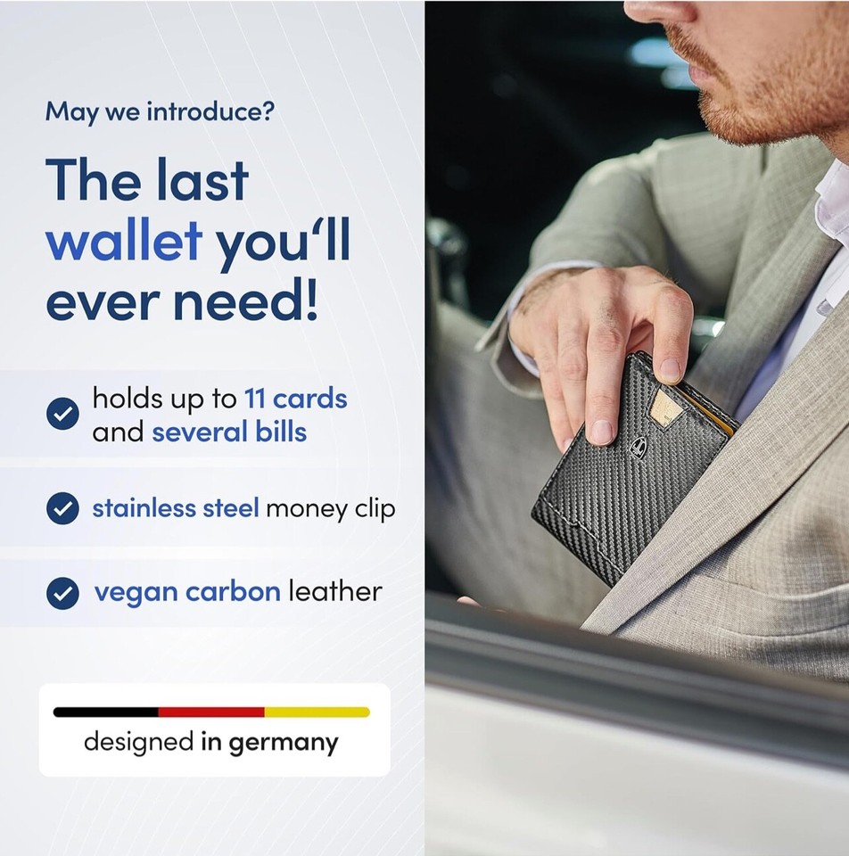 TRAVANDO Men's Slim Wallet AUSTIN RFID Blocking Bifold Credit Card ...