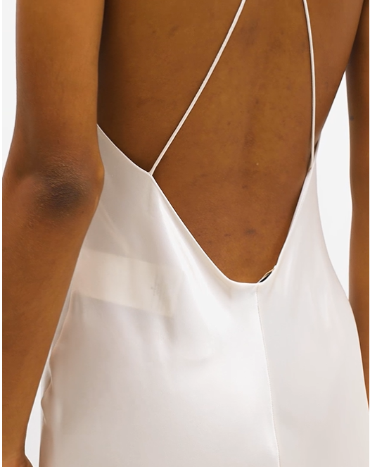 Saint Laurent YSL Plunge-Neck Silk-Satin Gown Size 38 (US 6) New With ...