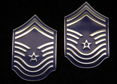 2 "OLD" CHIEF Master Sergeant COLLAR LAPEL HAT PIN US AIR FORCE RANK ...