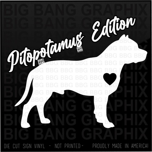 Pit Bull Terrier Decal Sticker Pitopotamus EDITION Pitbull Pittie ...