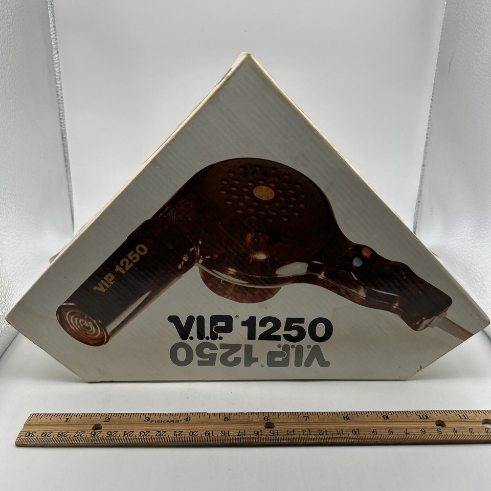 VIP PRO 1250 Vintage Clear Brown Hair Dryer Hong Kong 80s Box And ...