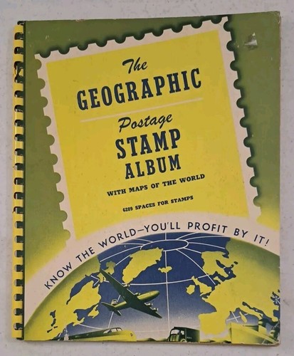 Vintage 1964 Postage Stamp Album-The Geographic-Maps | eBay
