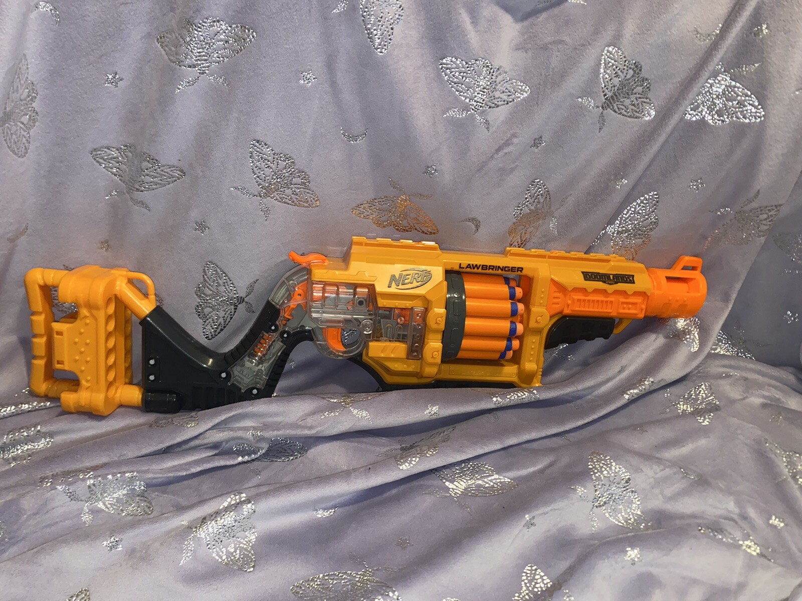 Nerf Lawbringer Blaster Doomlands 2169 New In Box With 12 Elite Nerf ...