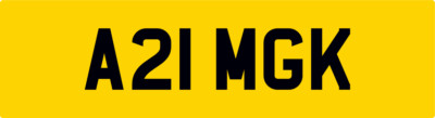 A21 MGK RARE SHORT DIGIT BRITISH PRIVATE CAR REG NUMBER PLATE FEES PAID ...