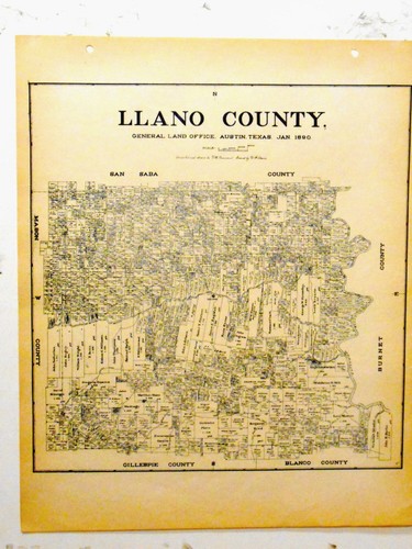 Old Llano County Texas General Land Office Owner Map Horseshoe Bay ...
