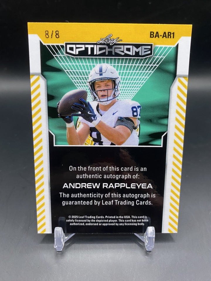 2025 Leaf Optichrome Andrew Rappleyea Auto Pink Ice /8 Penn State #BA ...
