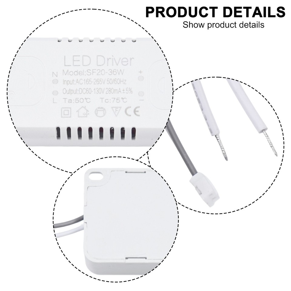 LED Driver Adapter Replacement Transformer 240-300mA 40-60W 60-80W ...