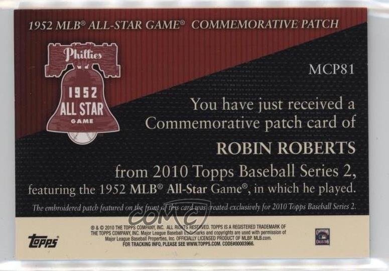 2010 Topps Manufactured Commemorative Patch Robin Roberts #MCP81 Patch ...