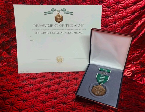 US Army Commendation Medal, Ribbon, Lapel Pin And Certificate | eBay